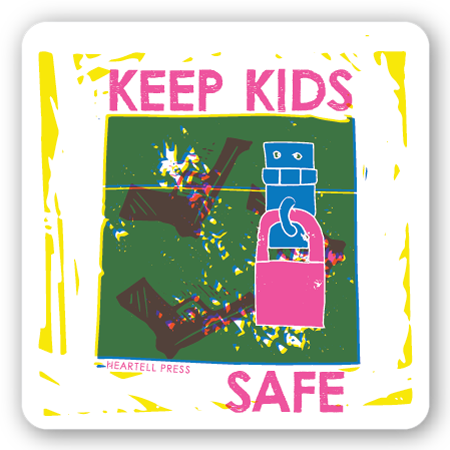 Eco Friendly Keep Kids Safe Die Cut Sticker – Heartell Press