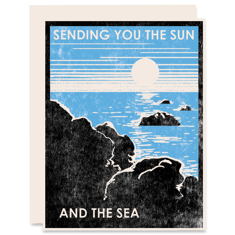 Sending You the Sun and the Sea Letterpress Card – Heartell Press