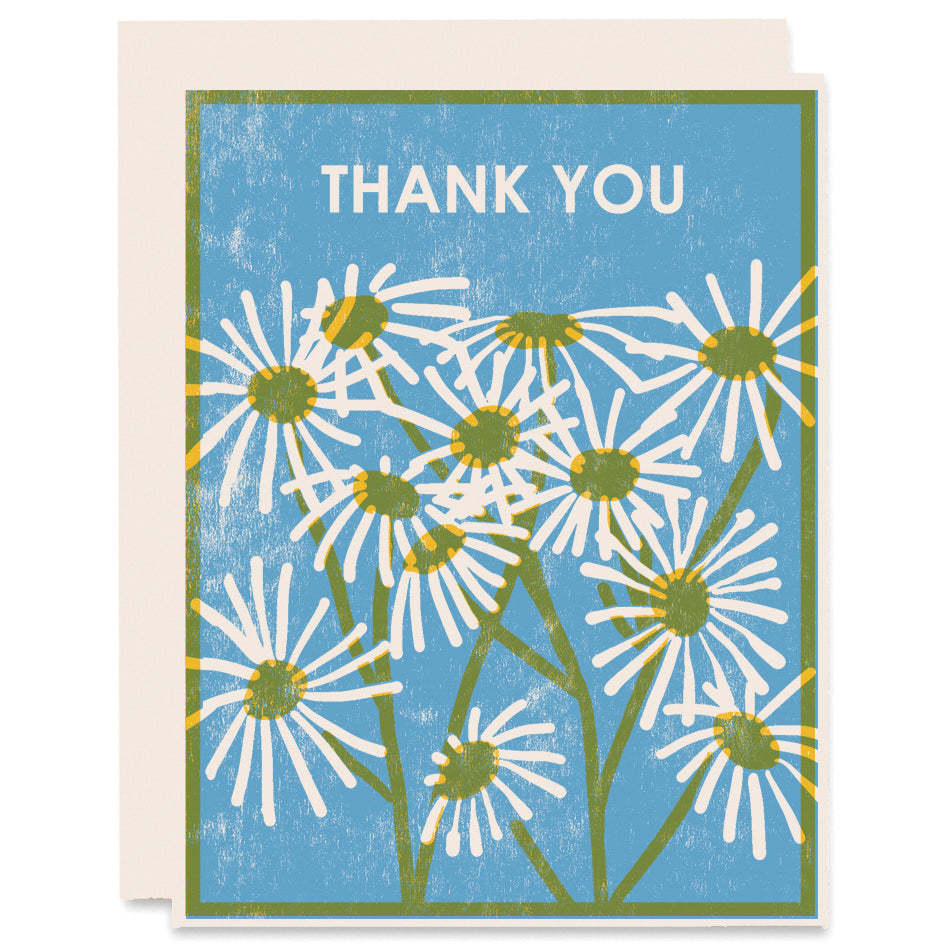 Thank You Daisies Letterpress Card – Heartell Press