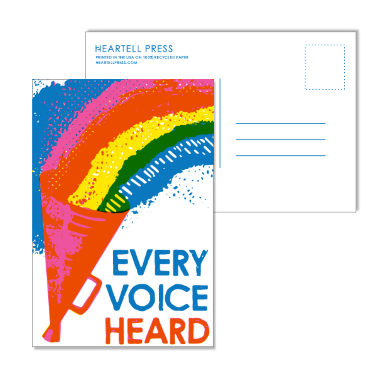 Every Voice Heard Risograph Social Change Postcard – Heartell Press