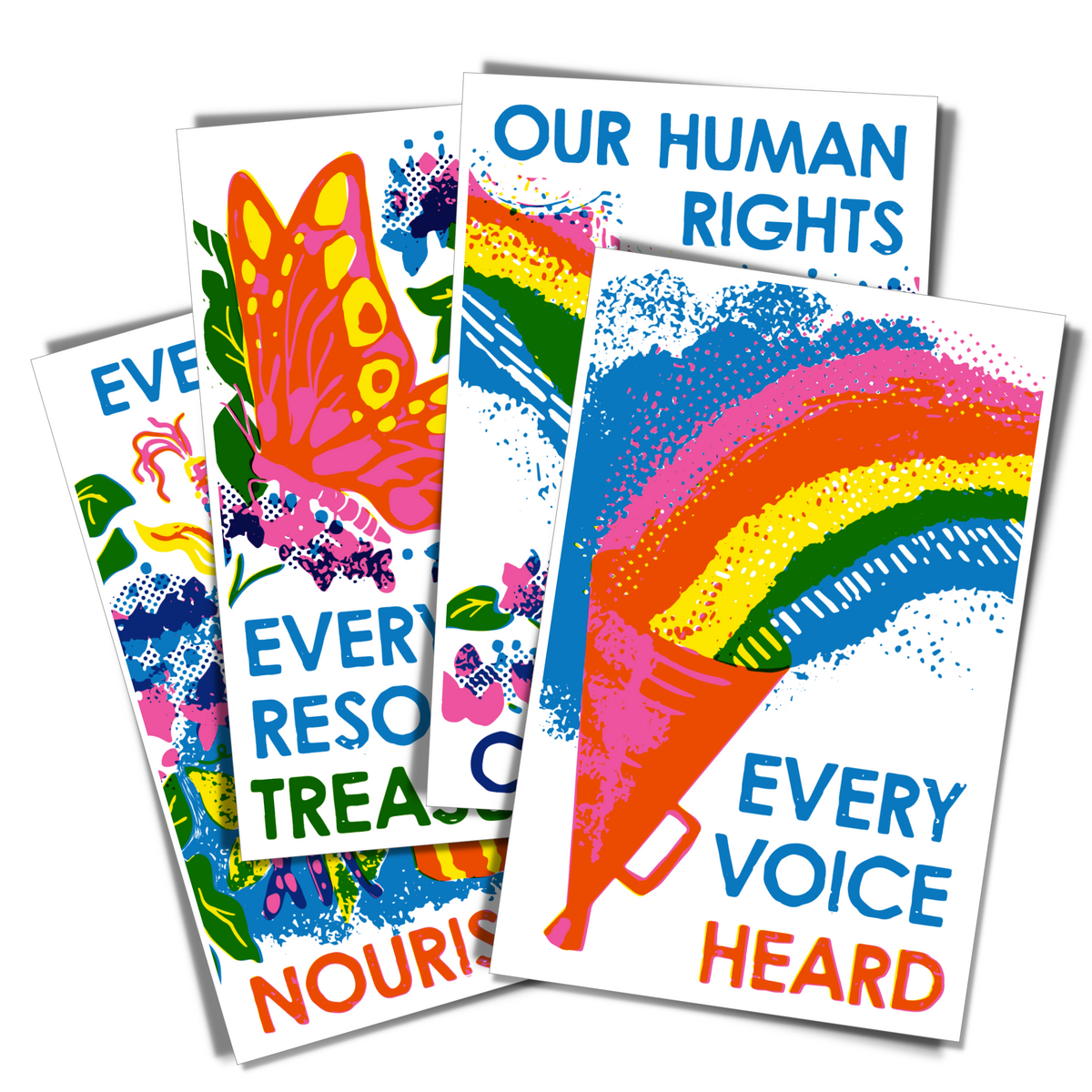 Ours to Protect Set of 4 Risograph Social Change Posters – Heartell Press